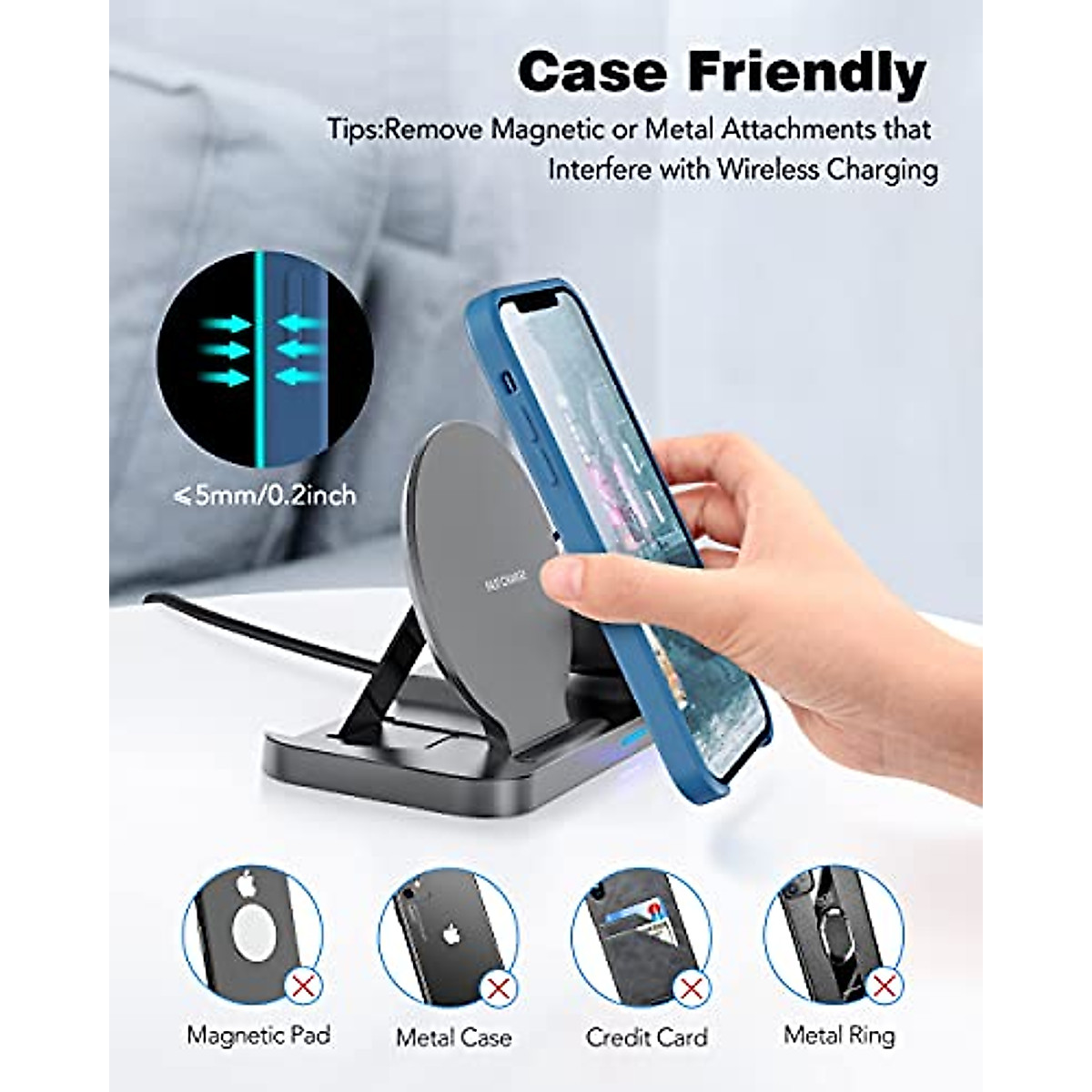 Wireless Charging Station for Apple Products, 3 in 1 Wireless Charger Charging Stand Compatible with Apple Watch and Airpods Pro, 2, Fast Charging Dock for iPhone 12 pro, 11, Xs max, Xr, X, 8