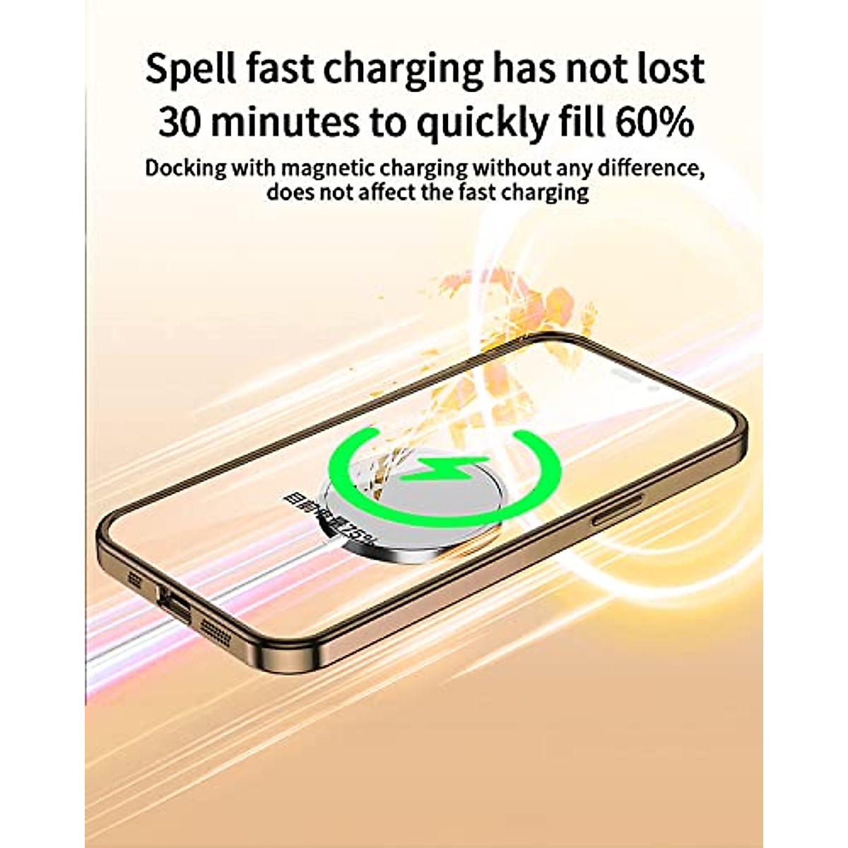 Uxinuo Magnetic Matallic Glossy Clear for iPhone 14 Pro Max Phone Case with Full Camera Cover Protection [N52 Magnets] [Military Grade Drop Protection] for Women Girls Phone Case (6.7") Golden