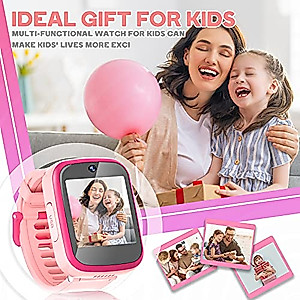 Ziegoal Kids Smart Watch for 3-12 Year Old Girls Toddler HD Dual Camera Smart Watch Multifunction Touch Screen Smartwatch with Game Educational Toys Birthday for Girls Age 4 5 6 7 8 9