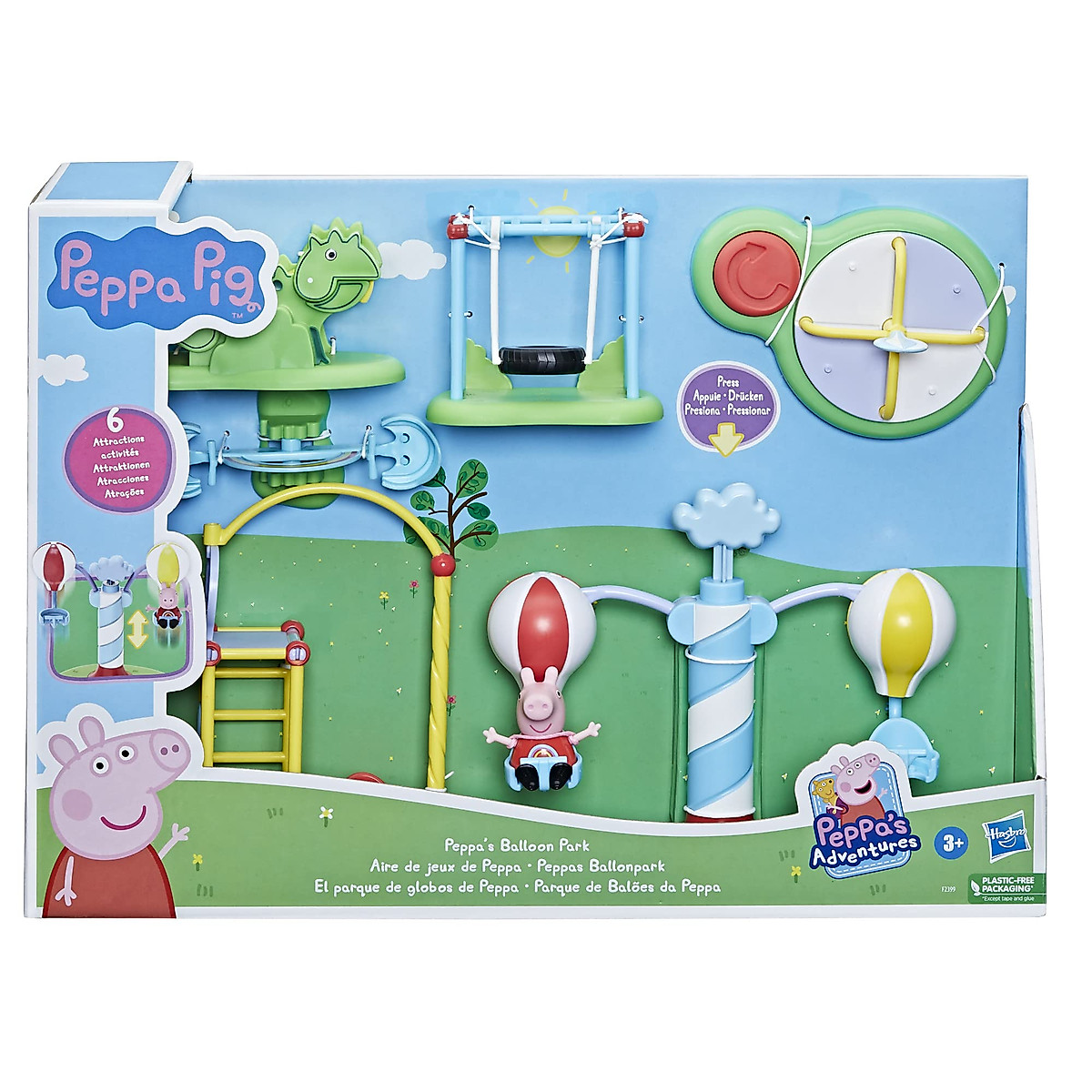 Peppa Pig Peppa’s Adventures Peppa’s Balloon Park Preschool Toy, Playset Perfect for Easter Basket Stuffers, Great Gifts Toys for Kids (Amazon Exclusive)