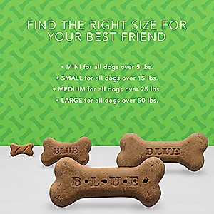Blue Buffalo Bones Natural Crunchy Dog Treats, Small Dog Biscuits, Assorted flavors- Beef, Chicken or Bacon (16-oz bag, 4 count)