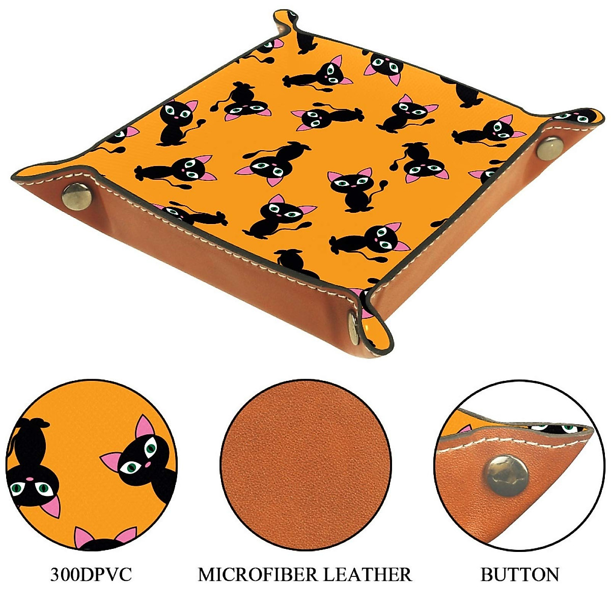 Feichanghao Cute Black Cat Dice Tray Dice Rolling Tray Holder Storage Box Dice Tray for RPG DND Table Games Dice Tray