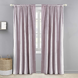 Levtex Home - Lilac Velvet Drape Panel - Window Panel with Rod Pocket - One Curtain Panel 84 inch Length - Lilac - 100% Polyester - Lined