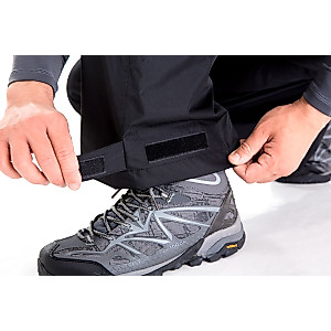 clothin Men's Waterproof Rain Pants Elastic Waist Drawstring Insulated Ski Pants with Zipper Pockets (black L)