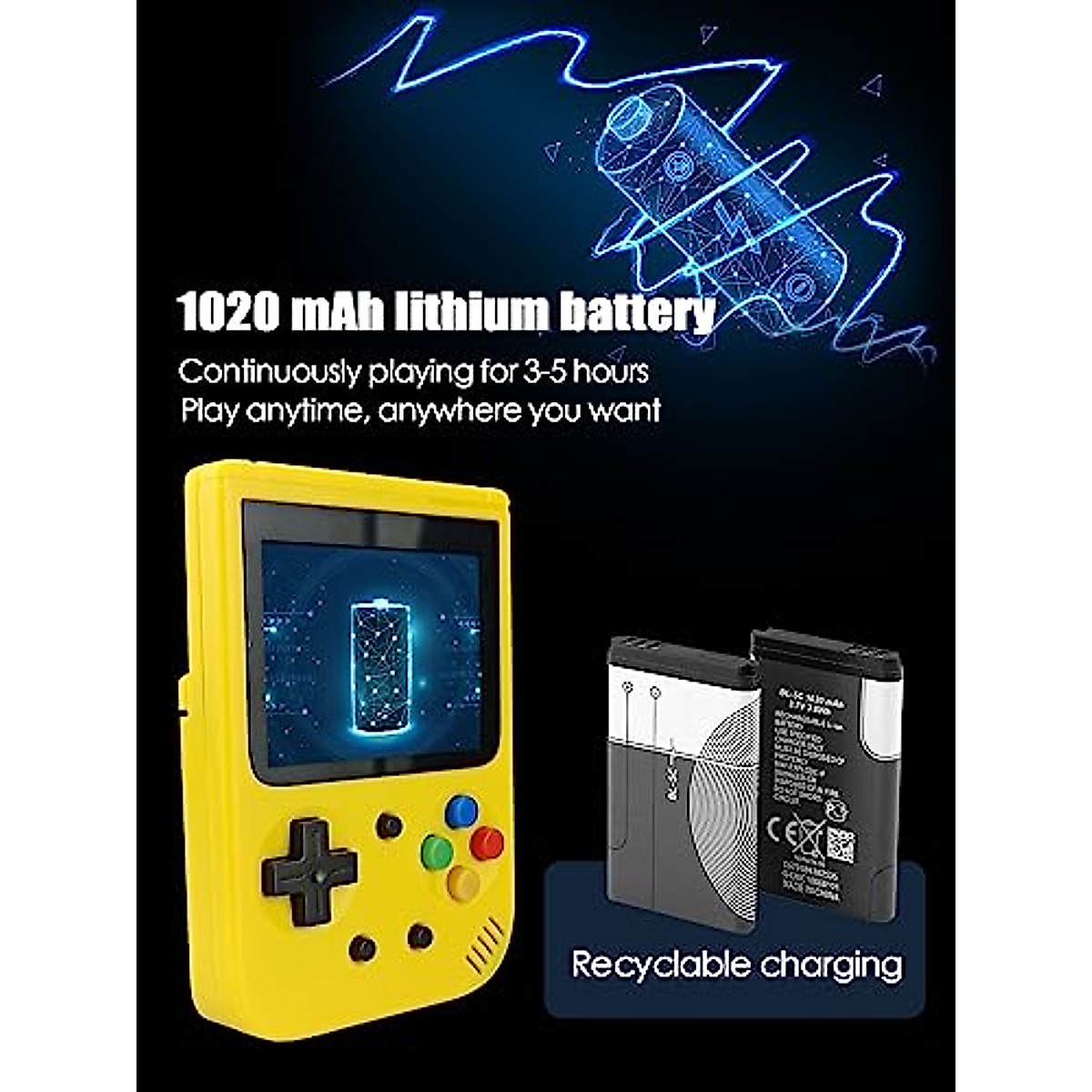 Fadist Handheld Game Console, Portable Retro Game Console, Built in 500 Classic Games,IdeIdeal Gift for Kids, Friend