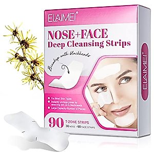 AGETITY T Zone Nose Pore Strips for Blackheads, 90 Pcs T-Zone Nose Blackhead Remover Strips, Blackhead Removal Deep Cleansing Nose Pore Strips for Women Men