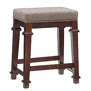 Linon Kennedy Backless Tweed, Brown Counter Stool,