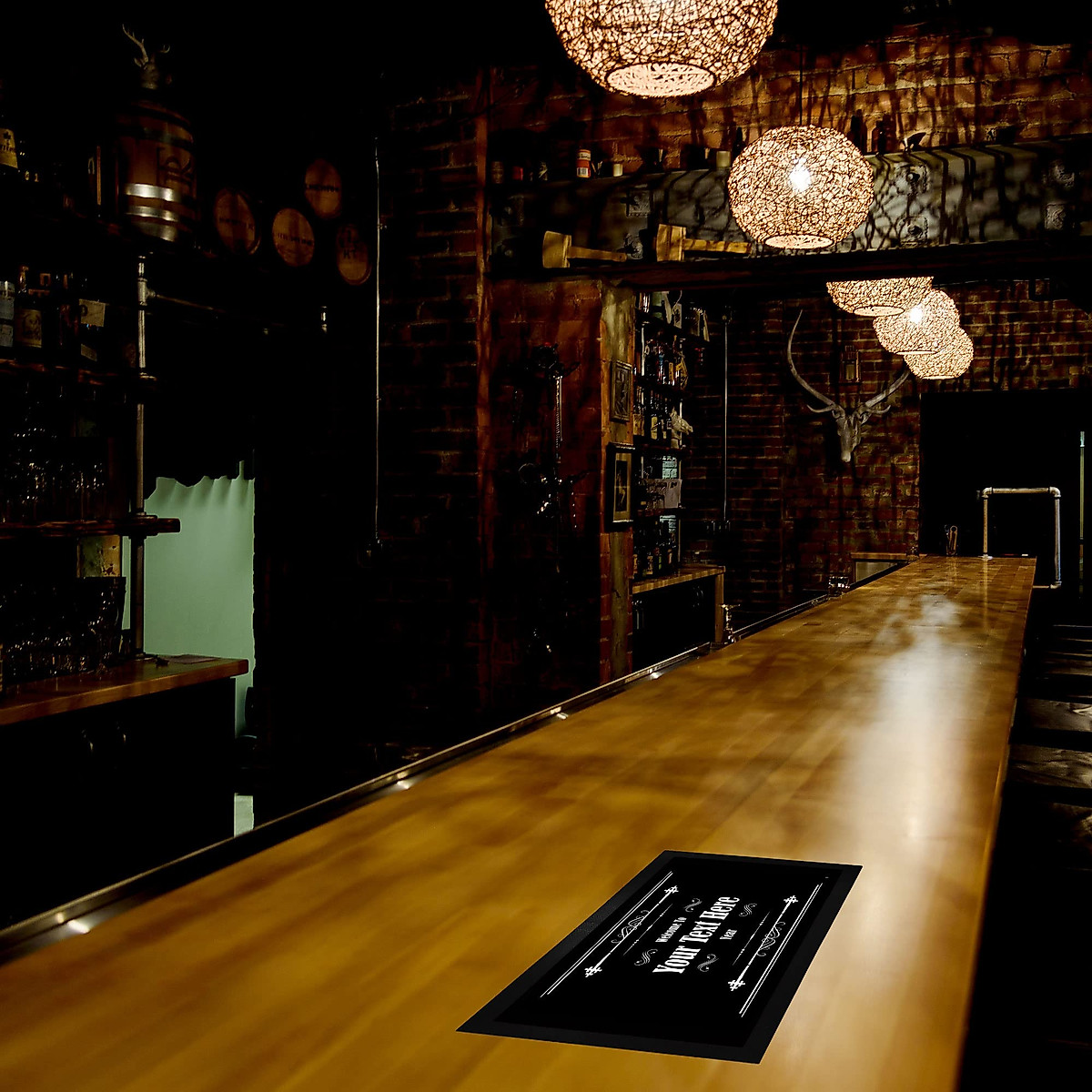 Bang Tidy Clothing Bar Runner Welcome to Your Name's Bar Drip Spill Mat Personalized Bar Gifts