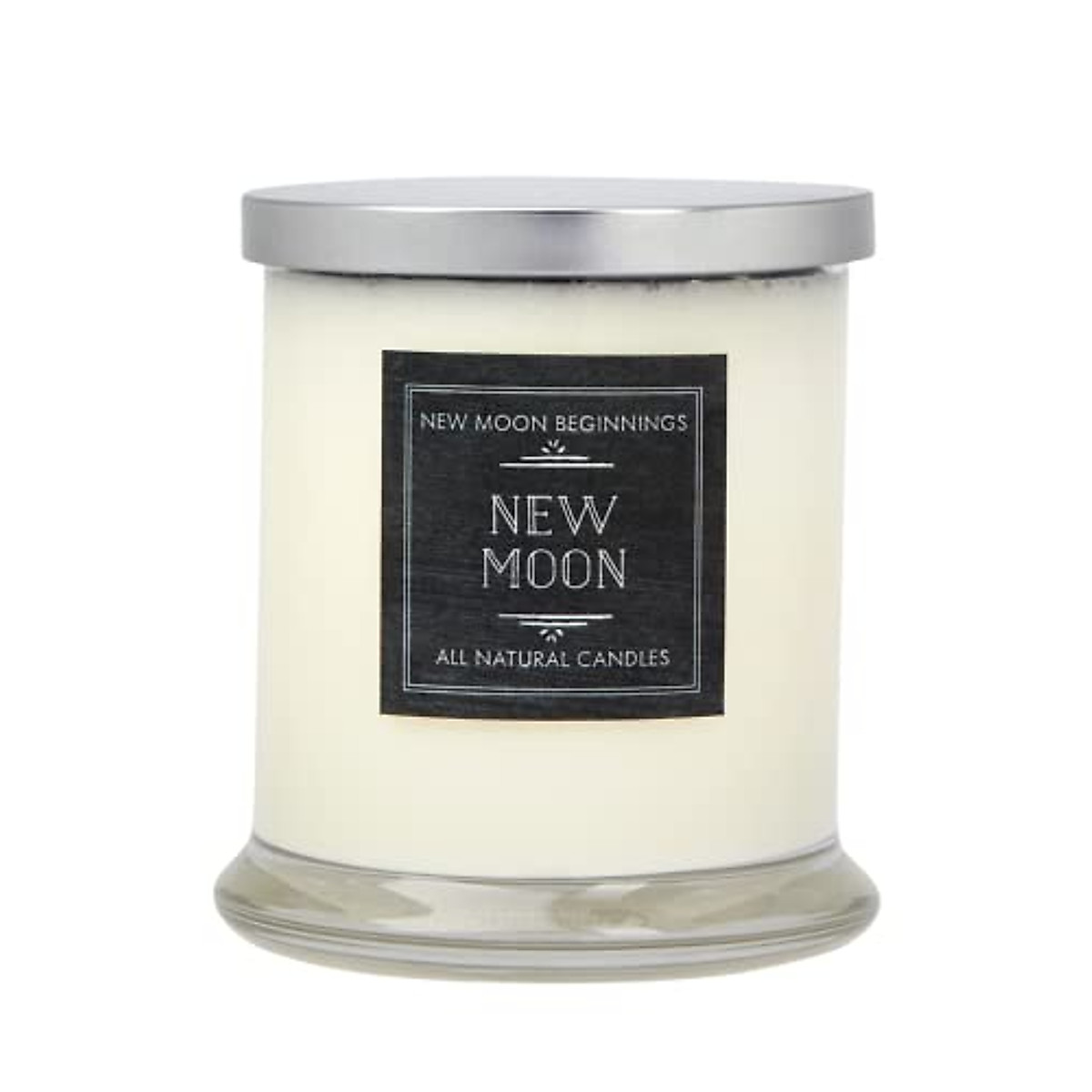 New Moon Candle by New Moon Beginnings - New Beginnings & Manifestation Candle - Dried Flower, Herb, & Crystal Candles - Aromatherapy Candles - Soy Candle - 12oz Glass Jar