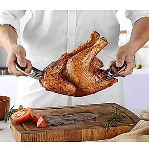 2pcs Turkey Meat Claws for Shredding & Meat Shredder BBQ Tool, Stainless Steel Meat Forks Handler Shredder Claws, for Pulling, Handing, Lifting, Serving Pork, Chicken Brisket, Barbecue, Smoker, Grill