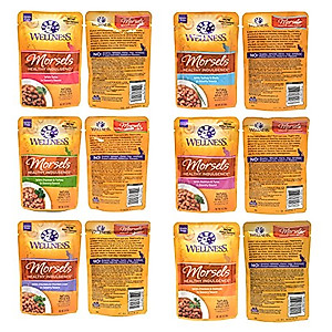 Wellness Healthy Indulgence Wet Cat Food Pouch Variety Pack, 10 Flavors, 3-Ounces Each (10 Pack)
