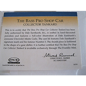 Dale Earnhardt - The Bass Pro Shop Tankard--The Franklin Mint--COA