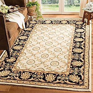 Safavieh Naples Collection 2' x 3' Burgundy/Black NA521B Handmade Traditional Premium Wool Accent Rug