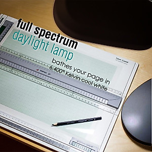 HomeConcept Slim Design LED Bright Reader Natural Daylight Full Spectrum Desk Lamp Black