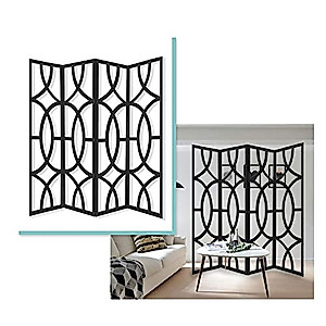 Screen Gems Savoy Screen SG-281-84" x 84" Room Divider, Black