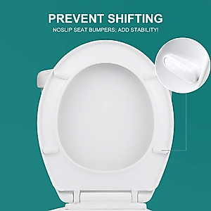 Miibox Removable Round Bowl White Toilet Seat, with Nonslip Grip-Tight Never Loosen Bumpers Prevent Shifting, No Slamming Slow and Quiet-Close Seat Cover, Quick Release Hinges for Easy Cleaning