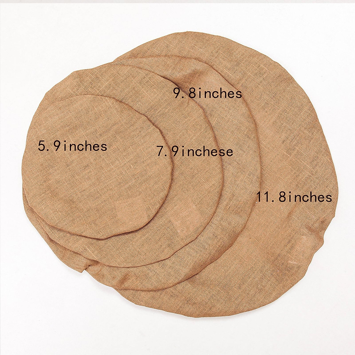 HSOFTIFY 100% Linen Bowl Covers Reusable For Bread Proofing, 4 Pcs Elastic Cloth Fabric Bowl Covers, 5.9 * 7.9 * 9.8 * 11.8 Inches, Army Green