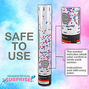 12" Gender Reveal Confetti Cannons Package (2 Pink & 2 Blue)