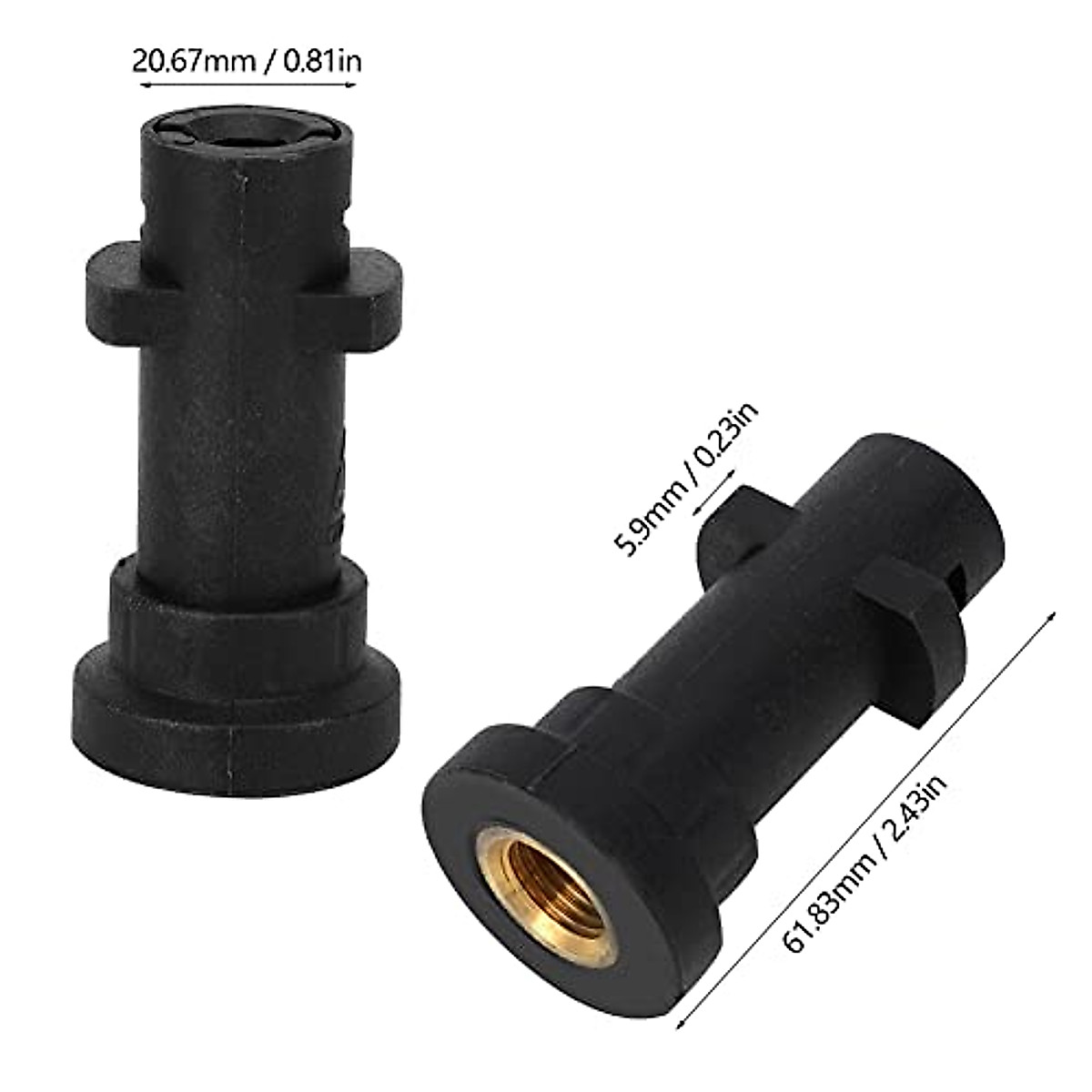 Washer Nozzle, G1/4 Washer Hose Nozzle Adapter Garden Hose Nozzle High Pressure Washing Machine Nozzle Joint Fit for Karcher K2~K7