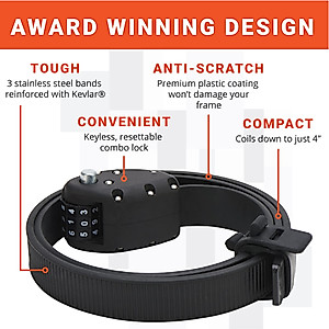OTTOLOCK Combination Bike Lock | Lightweight, Compact & Easy to Use | Theft Deterrent for Quick Stops | Cycling & E-Mobility (Stealth Black, 30 Inch)