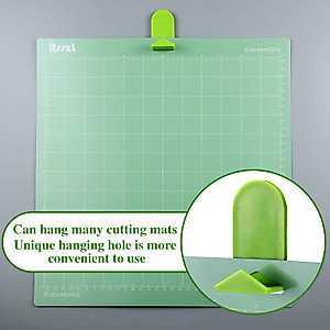 6 Pieces Cutting Mat Hanger, 2.17 Inch x 1.19 Inch Cutting Mat Storage, Standard Grip Cutting Mat Holder, Green Cut Mats Accessories