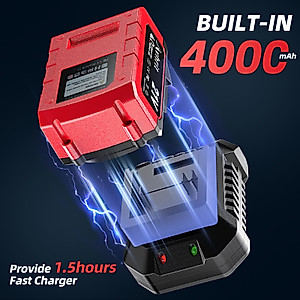 Cordless Impact Wrench 1/2 inch, 480Ft-lbs (650Nm) Brushless Power Impact Gun 1/2 drive w/ 4.0Ah Battery, 4 Sockets, 6 Screwdriver Bits, Fast Charger, Electric Impact Wrench for Car Tire