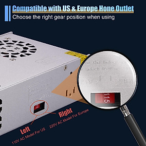 EXENWING 12V 50A 600W Power Supply Adapter Universal Switching Converter SMPS AC 110/220V to DC 12Volt Regulated Transformer Converter PSU for Diesel Heater LED Strip 3D Printer Car Stereo CCTV Camera