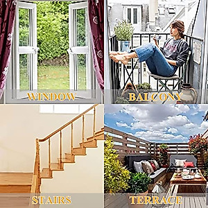 Cat Balcony Net 10 x 30 Feet Cat Netting Safety Netting Anti-Fall Netting Dog Fence Nets Nylon Deck Netting Pet Mesh Fence Child Safety Screen Protection for Balcony Window Stairs Railing
