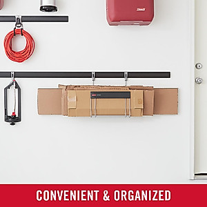 Rubbermaid Garage FastTrack Recycled Cardboard Holder, Wall Mounted Recycling System, Holds up to 20 pounds, Satin Nickel, for Home/Garage