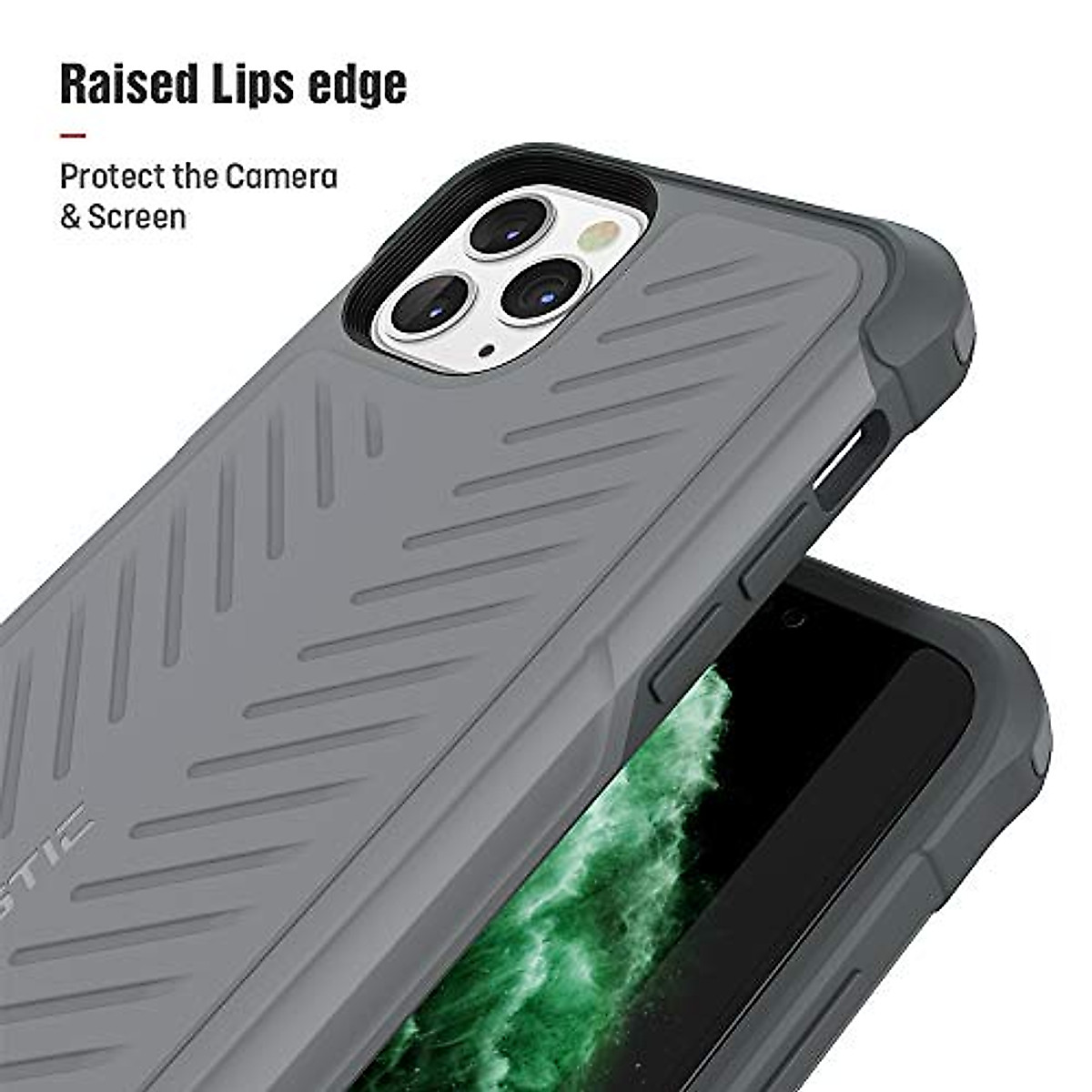 BALLISTIC Tough Jacket Series Case for iPhone 11 Pro Max 6.5‘’ with 2 Sets B-Labs Corners, Heavy Duty Military Grade Rugged Shockproof Case-Gray