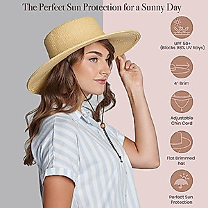 San Diego Hat Company Women's 4-inch Brim Ultrabriad Sun Hat with Adjustable Chin Cord, Natural, One Size