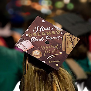 Once Upon A Time Graduation Cap Topper with Flowers, Grad Cap Decorations, Class of 2025 Grad Cap Topper, I never dreamed about success it. Estee Lauder