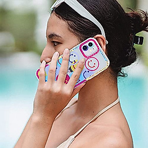 Yebowe [3 in 1] Cute Smiley Face Case for iPhone 11 with Screen Protector+ Beaded Phone Charm, Soft TPU Clear Aesthetic Protective Cover Happy Smile Face Design for Women Girls