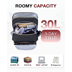 BAGSMART Travel Backpack for Women, 15.6 Inch Laptop Backpack, Teacher Backpack with USB Charging Hole, Casual Daypack College School Bookbags, Large Capacity Computer Backpacks for Business, Black