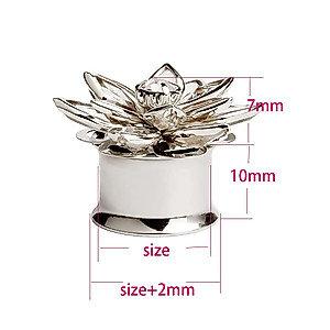 KUBOOZ Fashion Colorful Dream Flower Elegant Ear Plugs Tunnels Gauges Stretcher Piercings Jewelry