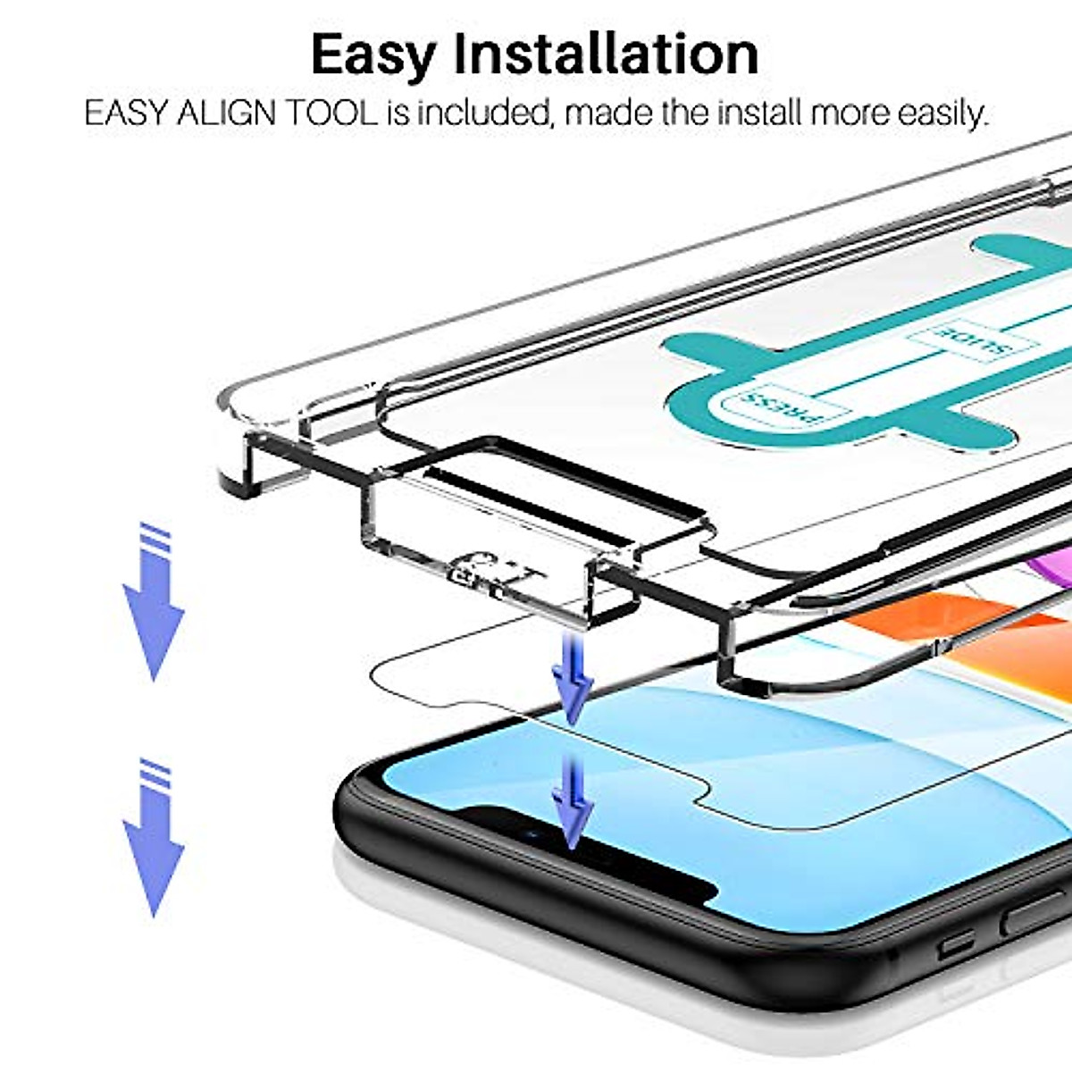 LK 6 Pack 3 Pack Screen Protector with 3 Pack Camera Lens Protector Compatible for iPhone 11 6.1-inch, Tempered Glass, Case Friendly, Easy-Installation Tool, 9H Hardness