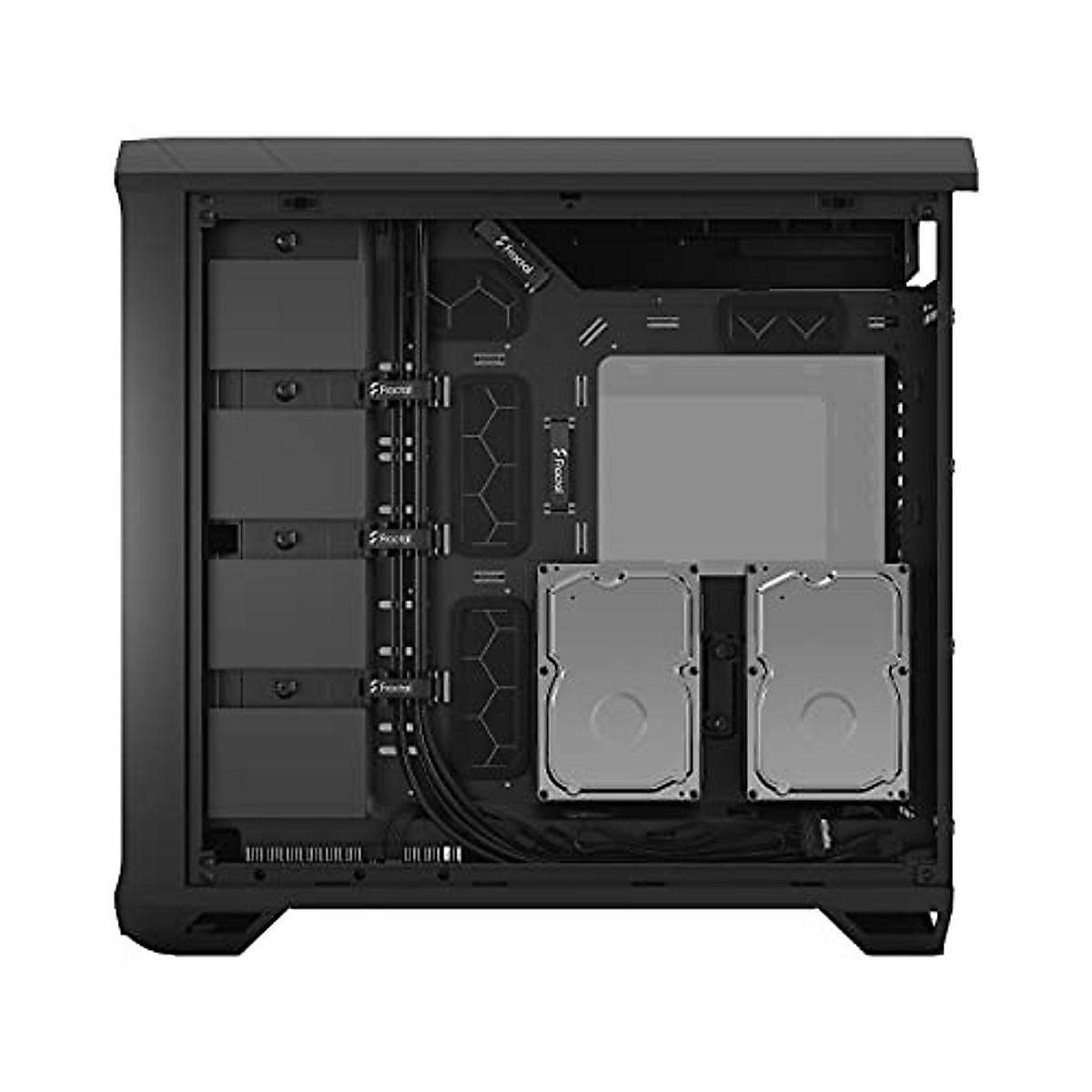 Fractal Design Torrent Black - Dark Tint Tempered Glass Side Panel - Open Grille for Maximum air Intake - Two 180mm PWM and Three 140mm Fans Included - Type C - ATX Airflow Mid Tower PC Gaming Case