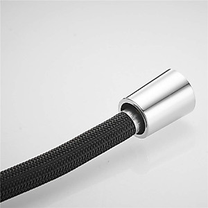 Weirun Kitchen Bathroom Sink Pull-down Faucet 1/2" IPS Black Braided Replacement Pull-Out Head Hose 59-inch or 150cm for Oil Rubbed Bronze Taps
