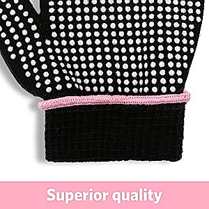 TPYQdirect Professional Heat Resistant Gloves Proof Glove Blocking for Curling Iorn Flat Iron Wand, White Black, 1 PCS