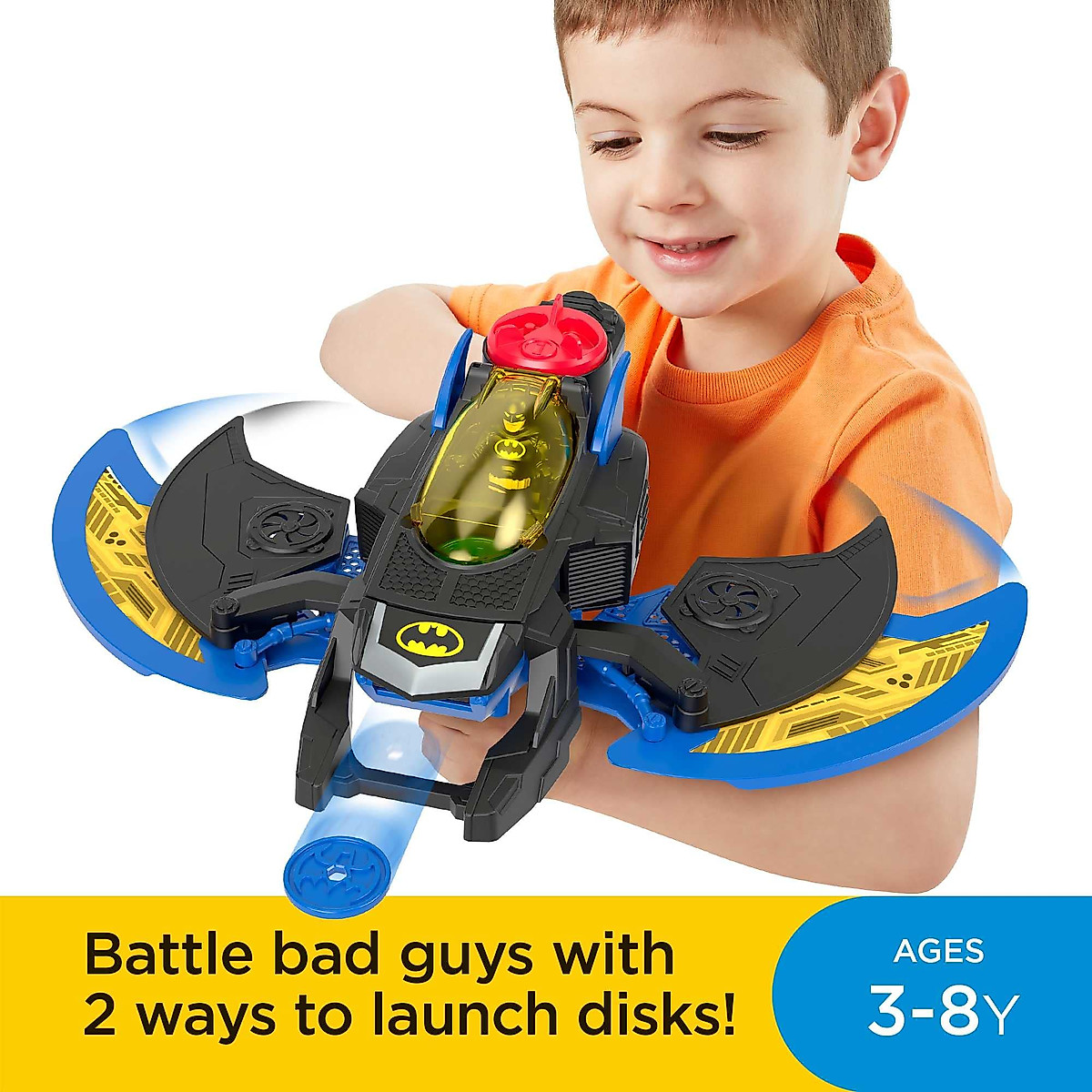 Fisher-Price Imaginext DC Super Friends Batman Toy Batwing Airplane & Figure Set for Preschool Pretend Play Kids Ages 3+ Years