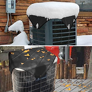 Zomia Air Conditioner Covers for Outside Units, AC Cover for Outdoor Central Unit Top Heavy Duty Water-Resistant Fits Up to 32 x 32 Inch, Black