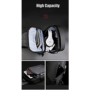 LELEBEAR USB Charging Sport Sling Anti-Theft Shoulder Bag, Sport Crossbody Bags Chest Daypack for Men (Black)