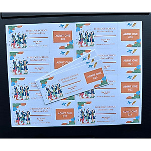 Mr-Label 210GSM Heavyweight Printable Raffle Tickets with Tear-Away Stubs, Micro-Perforated Cardstock, Laser/Inkjet, for Raffle and Event Tickets (2-1/8" x 5-1/2", 25 Sheets 200 Tickets)