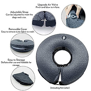 MIDOG Dog Cone,Soft Cone for Dogs After Surgery,Pet Inflatable Collar Protective Recovery Donut Collar to Prevent Pets from Touching Stitches, Wounds and Rashes