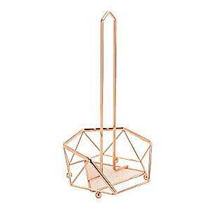 Kitchen Details Geode Paper Towel Holder, Counter Top, Free Standing, Holds 1 Large Roll, Rust Resistant, Decorative, Copper