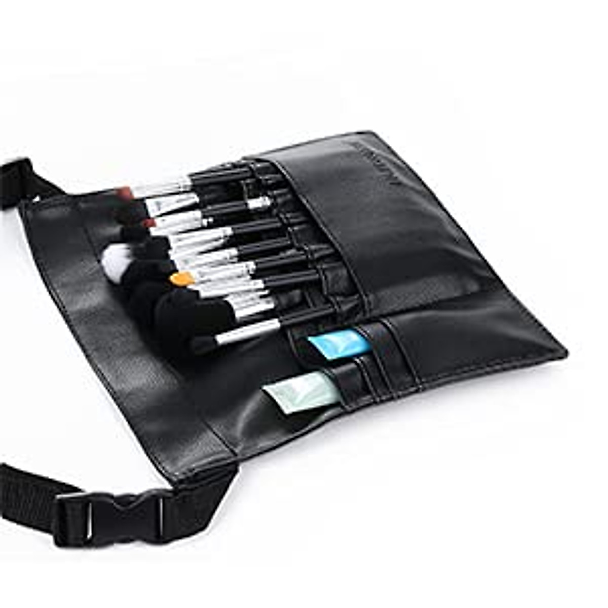 Hotrose 22 Pockets Professional Cosmetic Makeup Brush Bag with Artist Belt Strap for Women (Brush Not Included)
