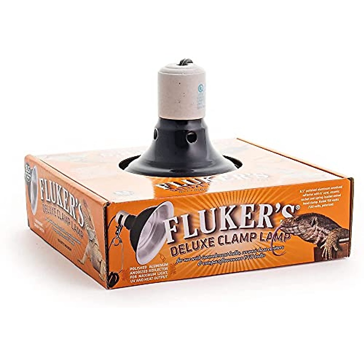 Fluker's Repta-Clamp Lamp with Switch Black 8.5in - Includes Attached DBDPet Pro-Tip Guide