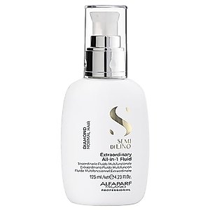 ALFAPARF MILANO Semi Di Lino Diamond Extraordinary All-in-1 Leave In Fluid - Anti-Frizz Detangling Spray, Leave In Conditioner, & Heat Protectant - For Added Shine & Softness - Vegan (4.23 fl. oz)