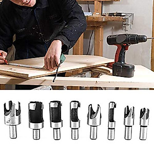 8pcs Wood Plug Cutter Carbon Steel Woodworking Hole Cutting Tool Drill Bit Set Woodworking DIY Electrical Tool