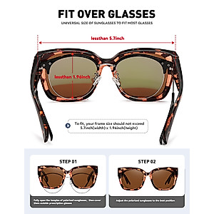 MEETSUN Fit Over Glasses Sunglasses for Women Men Large Trendy Polarized Sunglasses for Driving UV Protection Tortoise Brown